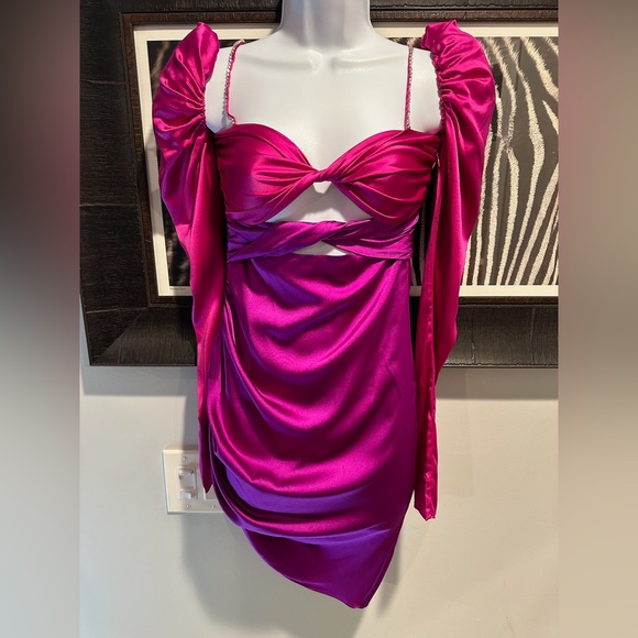 The Bar | Dresses | The Bar Twist Front Silk Satin Dress | Poshmark